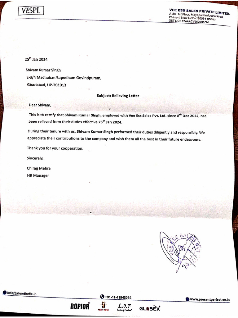 Releasing Letter | PDF