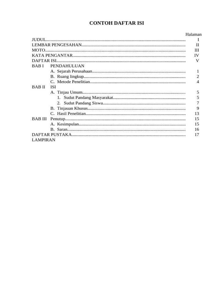 DAFTAR ISI Mandha | PDF