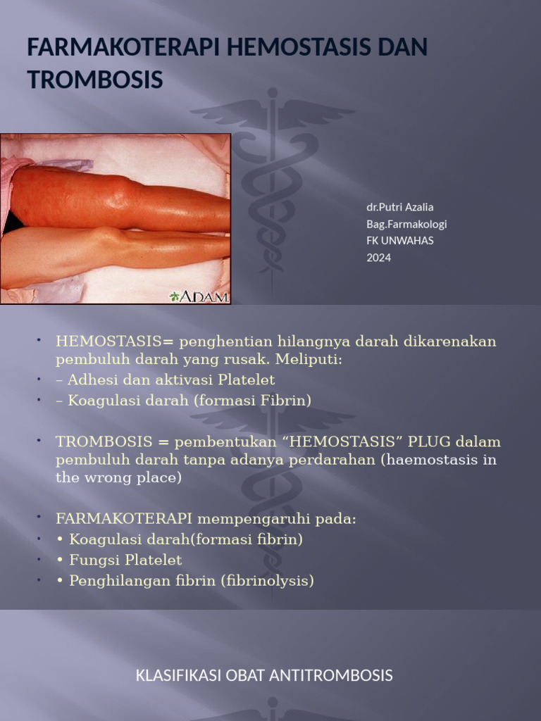 Modul 4.1 Farmakoterapi Hemostasis Dan Trombosis | PDF