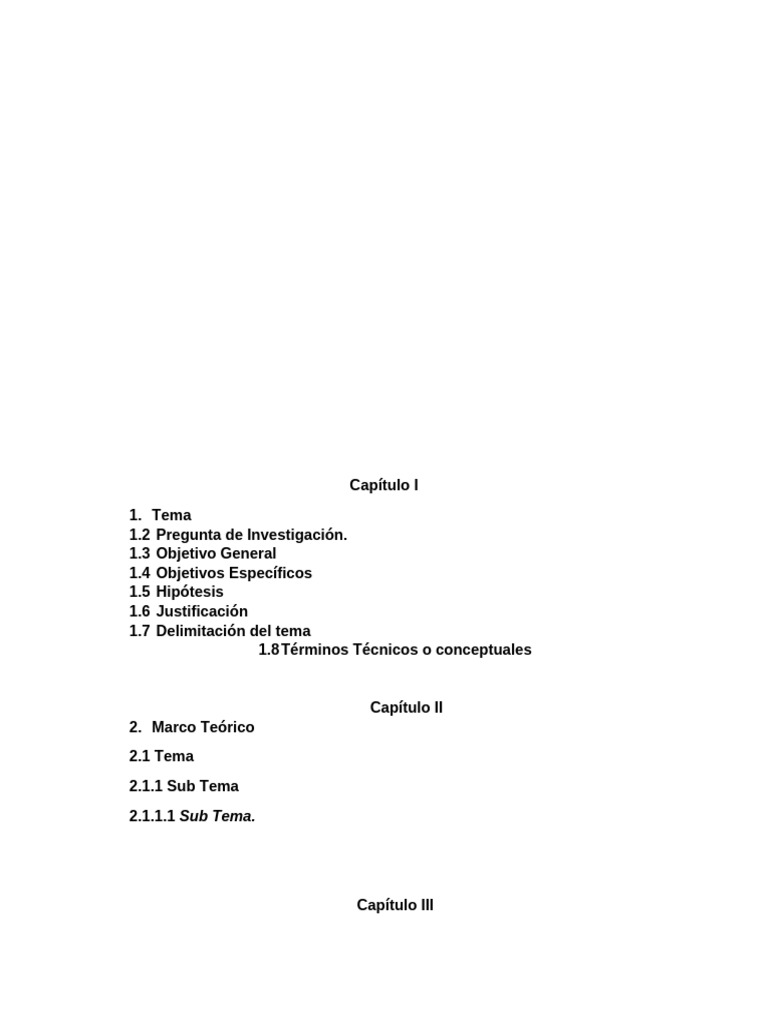 Esquema Tesis Formato Apa | PDF