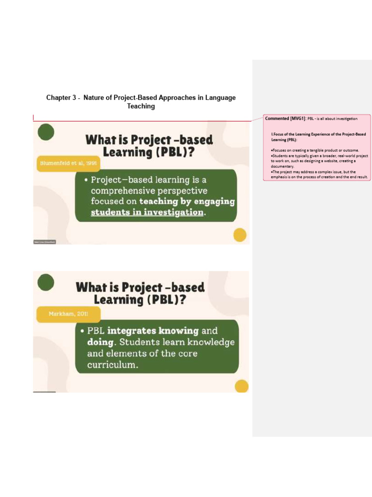 Project-Based Learning in Language Teaching | PDF | Project Based ...