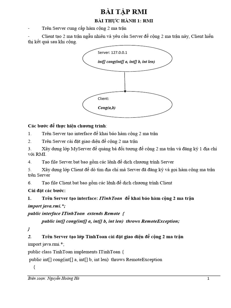 Bai Tap - Thread - SqlServer - RMI | PDF