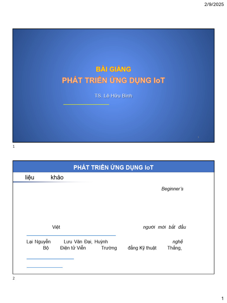 LHB PhatTrienUngDung IoT Ch1 v1 Pub | PDF