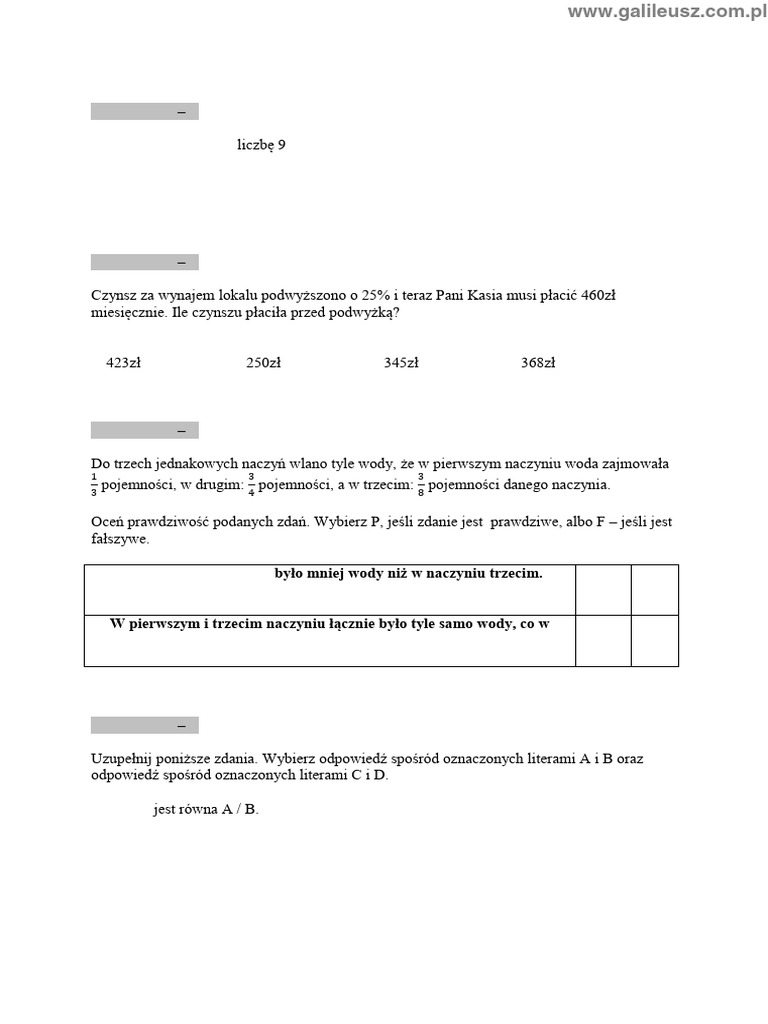 Egzamin Osmoklasisty Matematyka Arkusz 7 - Removed | PDF