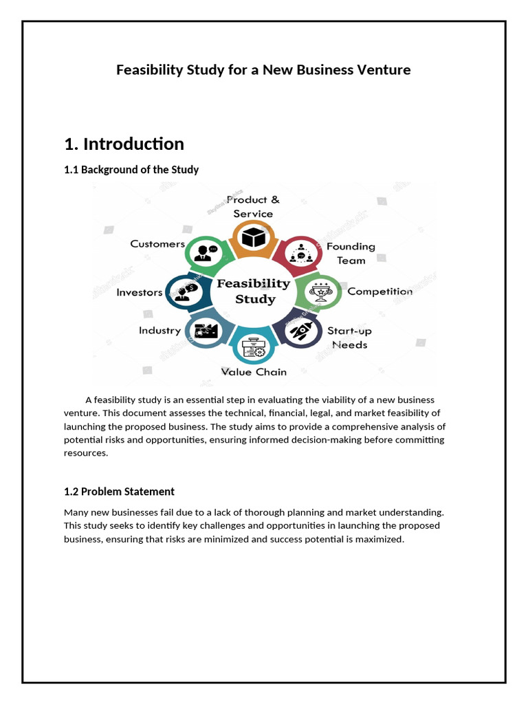 Feasibility Study For A New Business Venture 1 | PDF | Feasibility ...