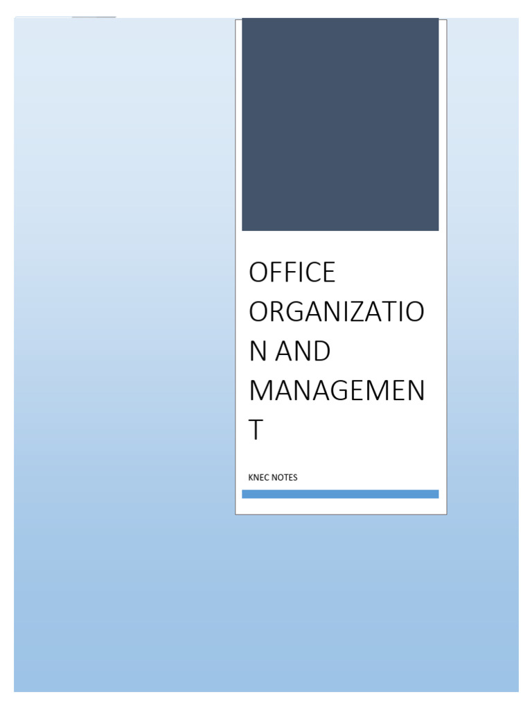 Office Organization and Management Overview | PDF | Employment ...