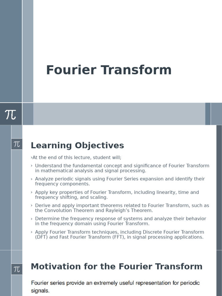 Fourier Transform | PDF | Spectral Density | Fourier Transform