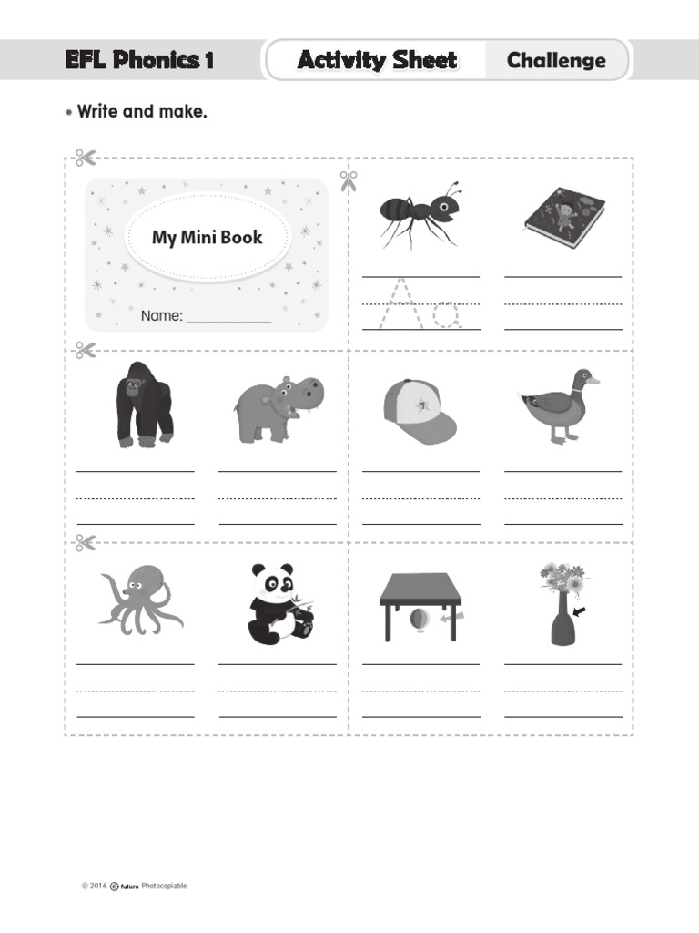 EFL Phonics 1 Mini Book Activity Sheet | PDF