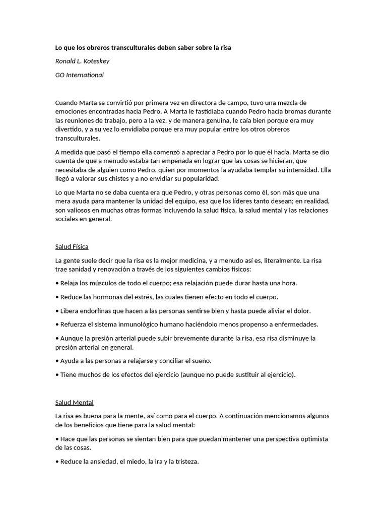 02-La-risa | PDF | La risa | Sarah