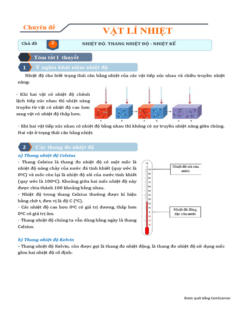 BD HSG -VL12- Bài 2. Thang Nhiệt Độ | PDF