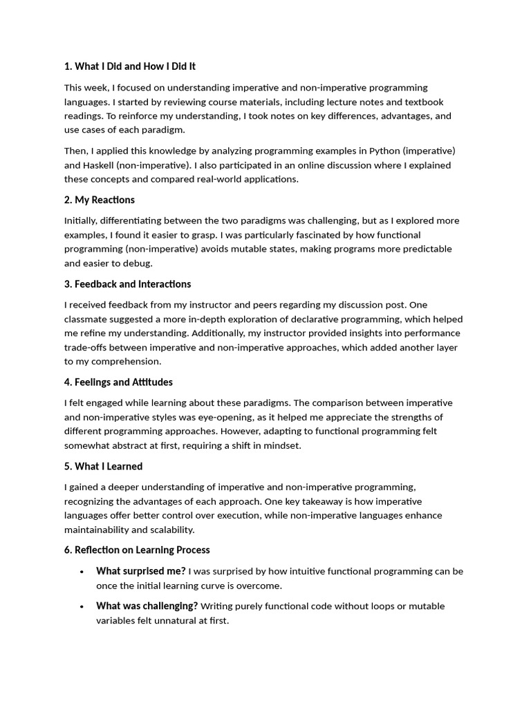 CS 4402-01learning Journal Unit 1 | PDF | Computer Programming | Functional Programming