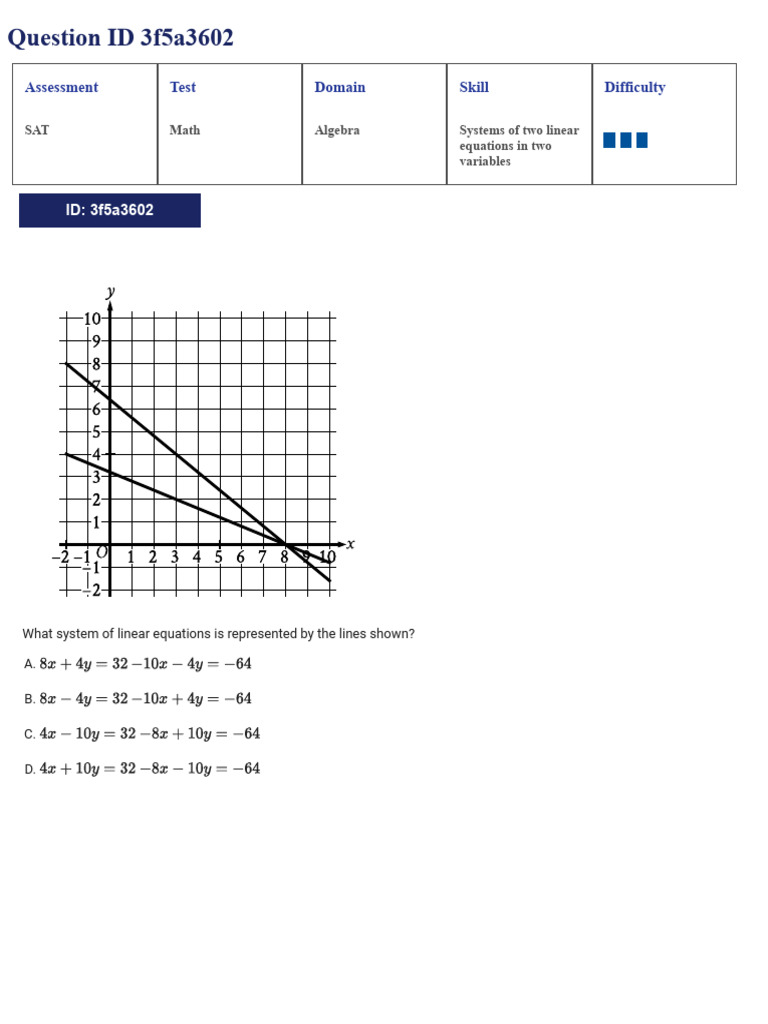 SAT Math: Systems of Equations Practice | PDF | Equations | Algebra