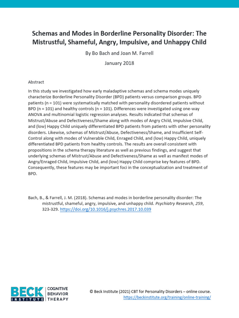 Schemas-and-Modes-in-Borderline-Personality-Disorder | PDF