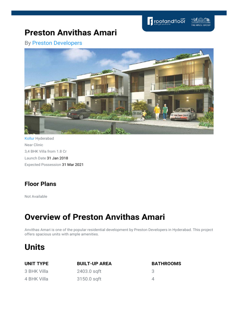 Preston Anvithas Amari Automated - Brochure | PDF | Tile
