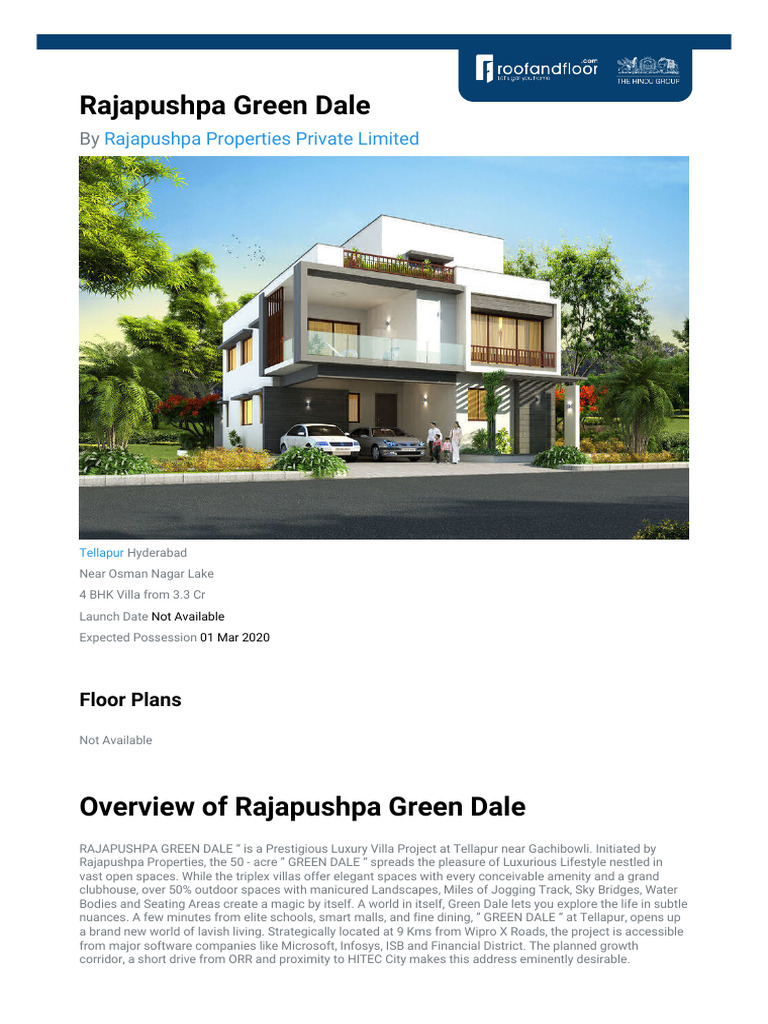 7160 Rajapushpa Green Dale Automated - Brochure | PDF | Tile | Sink
