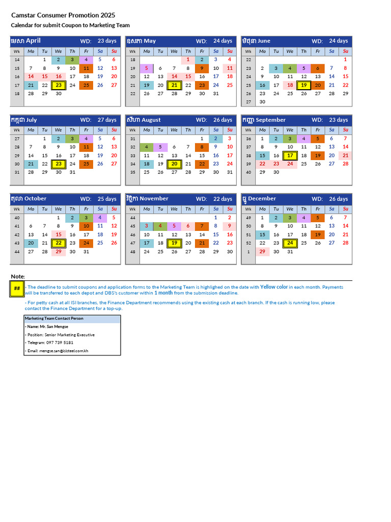Promotion Payment Calendar | PDF