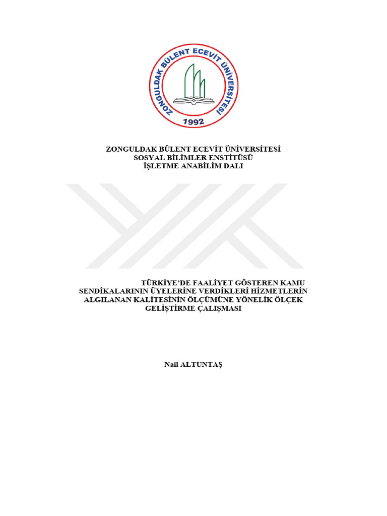 SERVQUAL, Doktora Tezi, Ulusal Tez Merkezi, 856019 | PDF