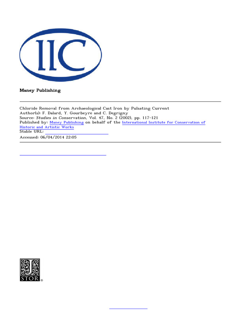 Pulsating Current for Chloride Removal | PDF | Chemistry | Physical ...