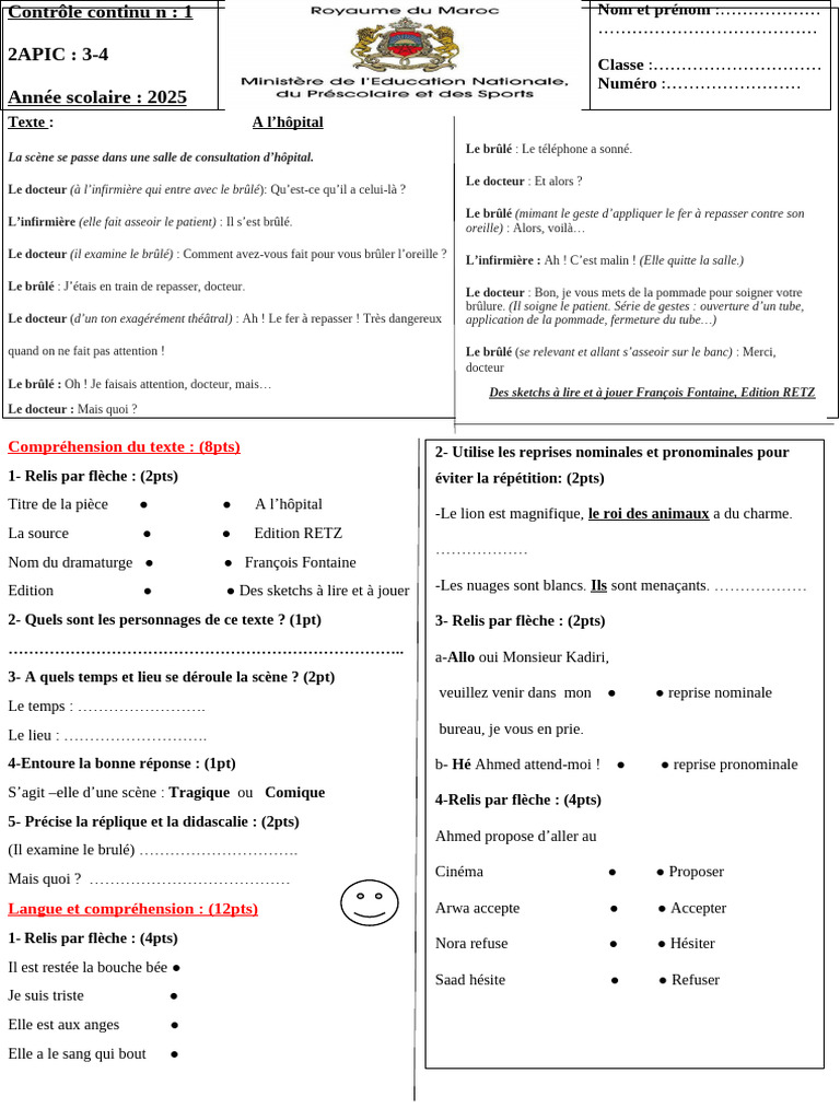 Controle continu 1 S2 (adaptÃ©) | PDF