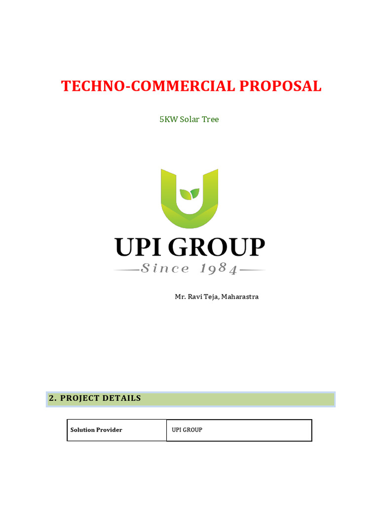 UPI-214A-5KW ON GRID Solar Tree, 21st March 2025 | PDF | Solar Power ...