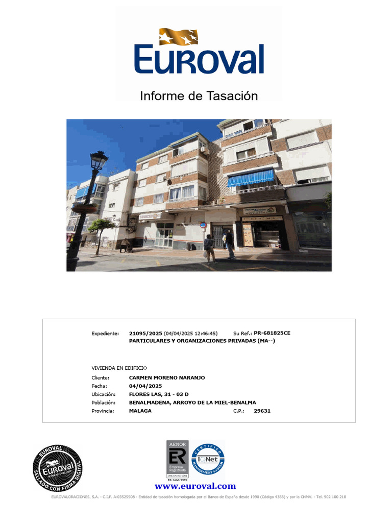 Tasacion 210952025 Ref PR-681825CE | PDF | Valoración (Finanzas) | Tasador