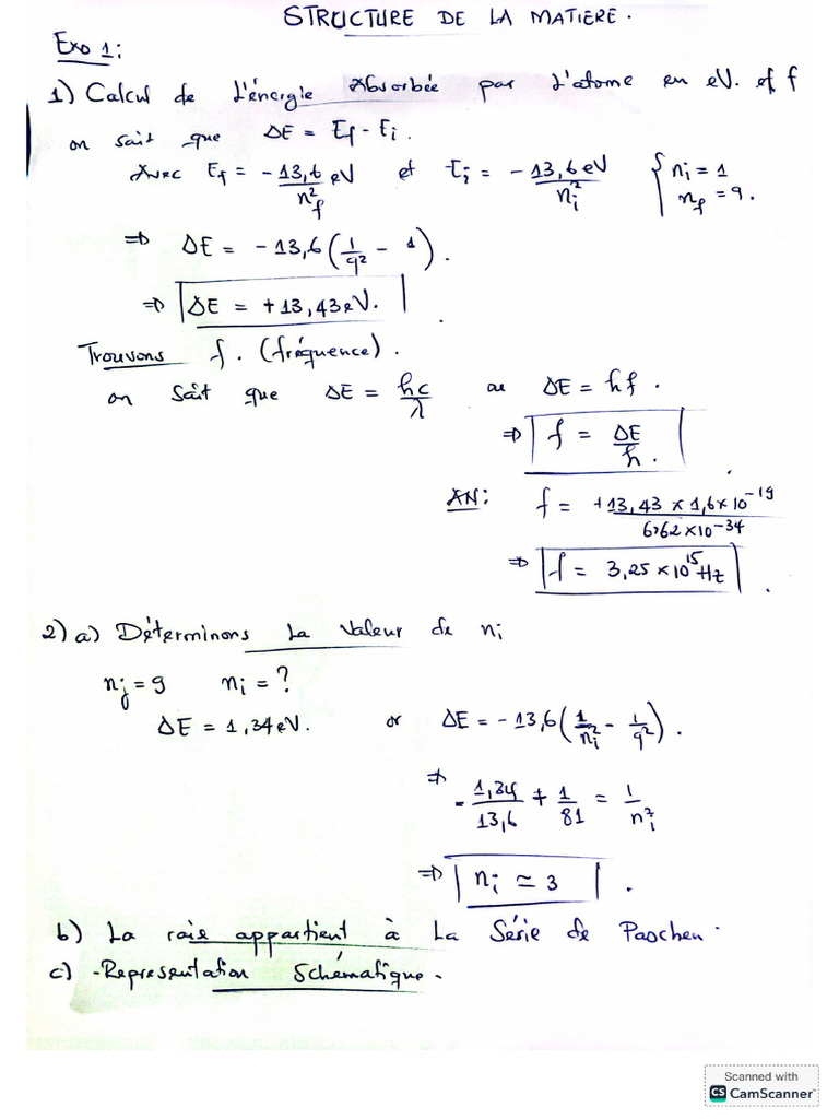 Corrigé SN (Structure de La Matière) | PDF