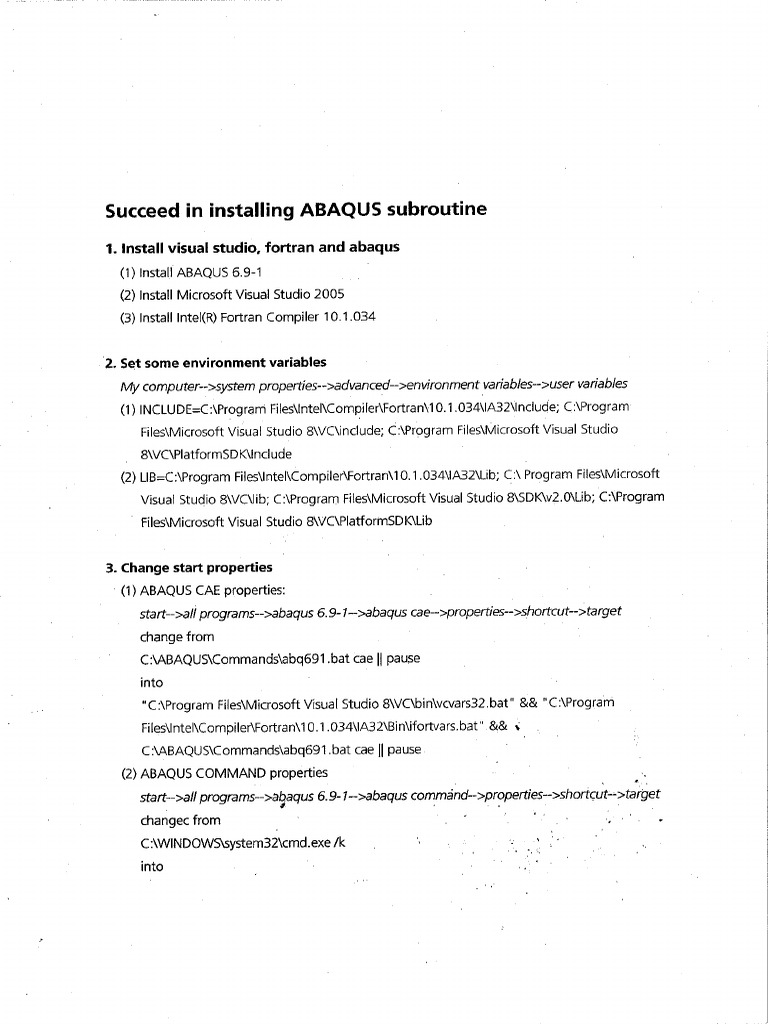 Installation ABAQUS Subroutine PDF | PDF