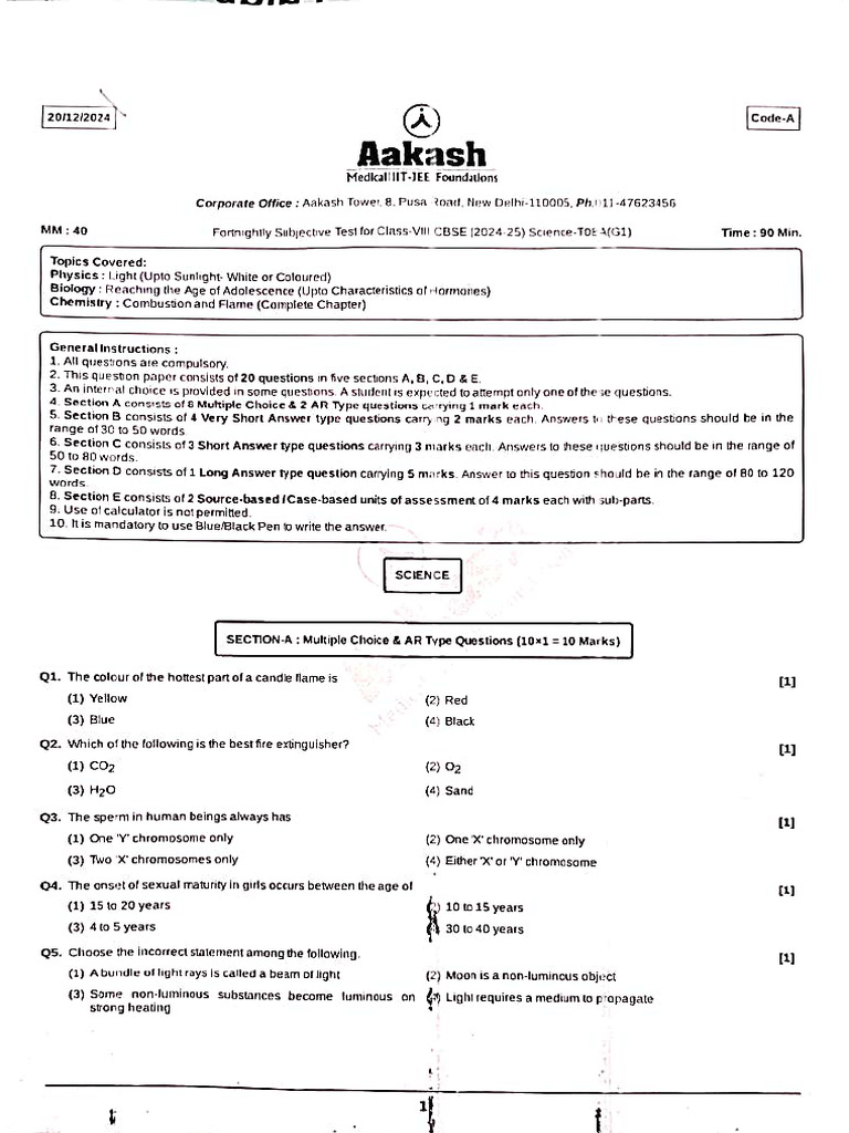 Class 8 FST-08 | PDF