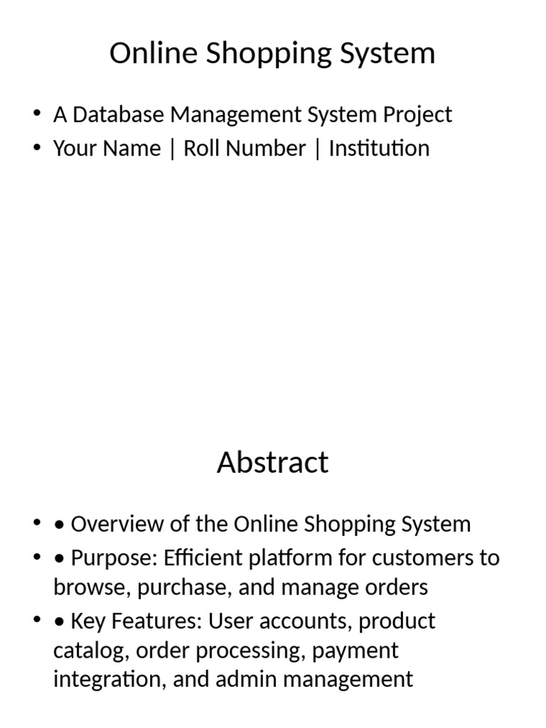 Database-Driven Online Shopping System | PDF