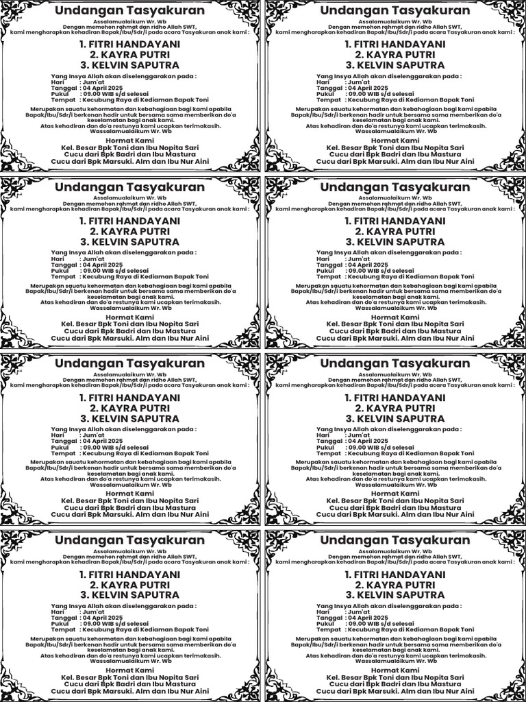 Undangan Kecil | PDF