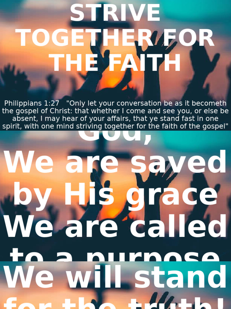 Strive Together For The Faith | PDF