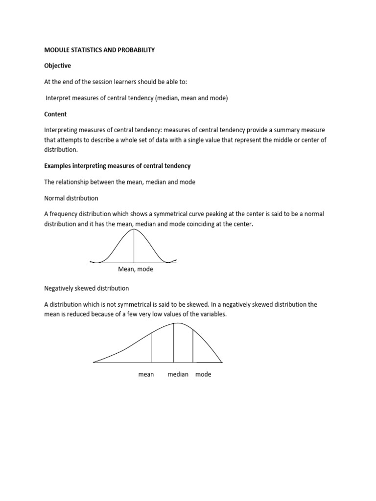 Soge MODULE Probability and Statistics | PDF | Quartile | Mean
