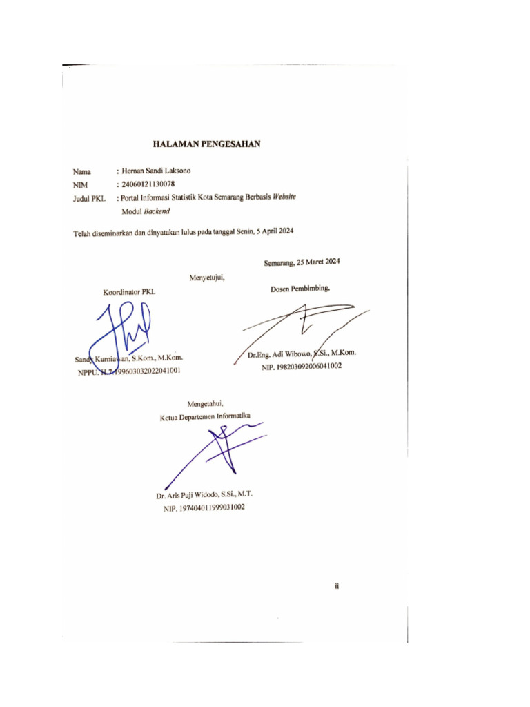 lembar pengesahan sudah ttd | PDF
