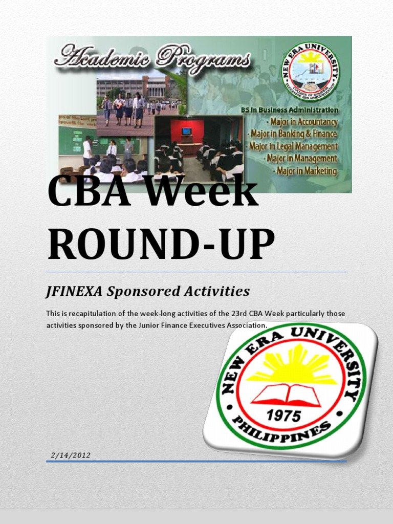 CBA Week Highlights and Activities | PDF | Business (General) | Further ...