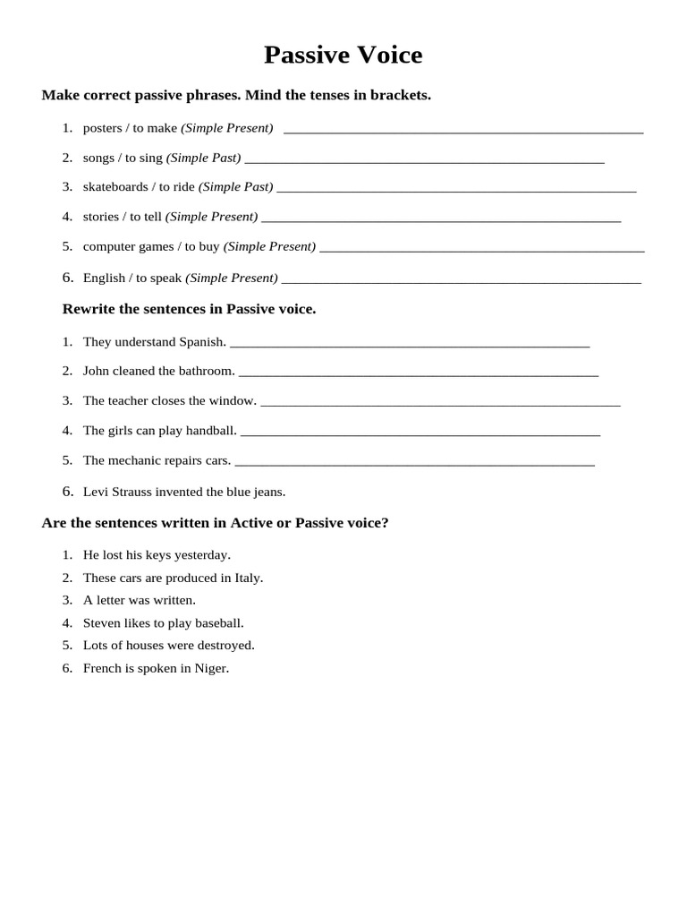 Make Correct Passive Phrases | PDF