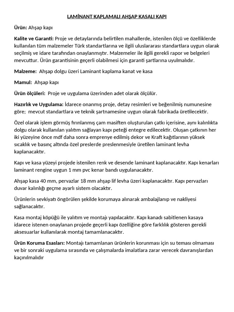 Ahşap Kasali Kapi | PDF