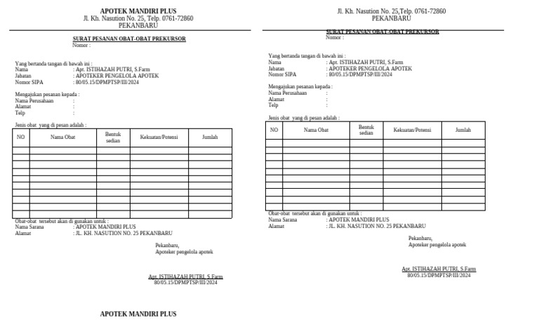 Form SP Prekursor PBF | PDF