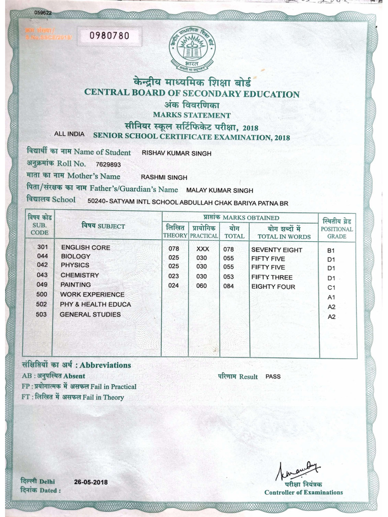 12 Th Marksheet_compressed | PDF