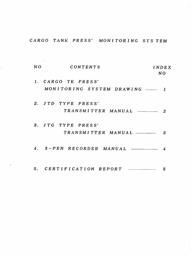 CF-06-Cargo Tank Pressure Monitoring System | PDF