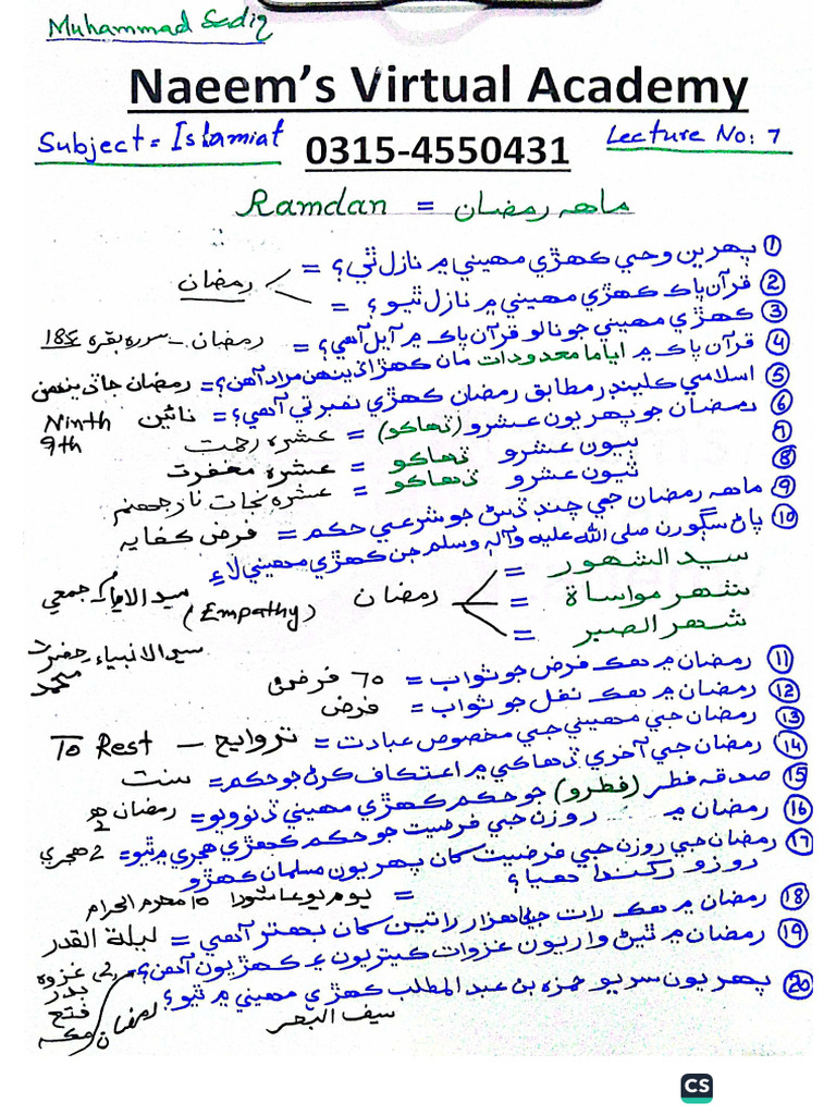 Ramadan Related Query lecture No 7 | PDF