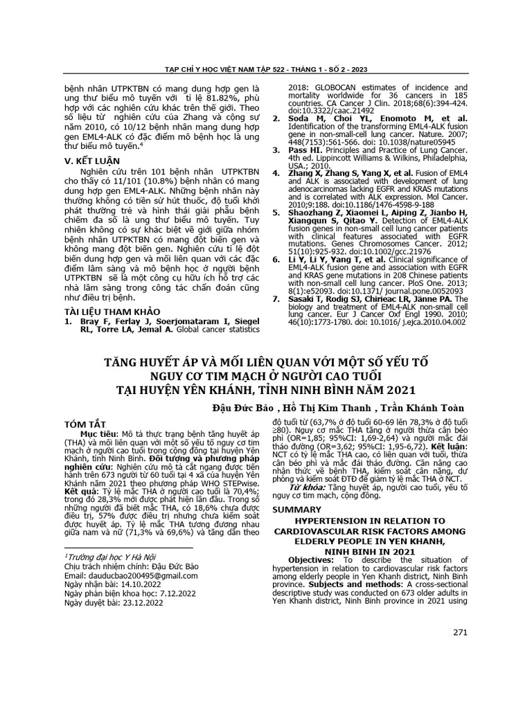 THA Va Moi Lien Quan Voi YTNC Tim Mach o Nguoi Cao Tuoi | PDF