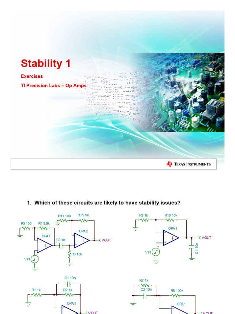 1331 - Stability 1 - Exercises-And-Solutions | PDF | Amplifier | Electricity