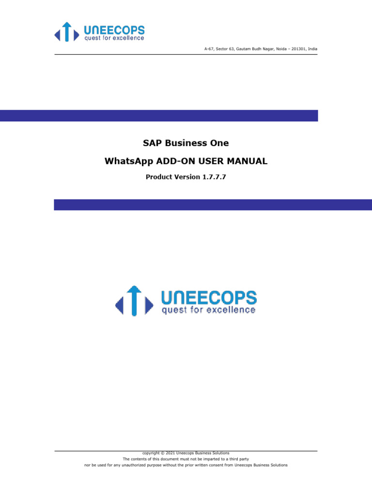 WhatsApp Add-On User Manual V1.0 | PDF | Software | Computing