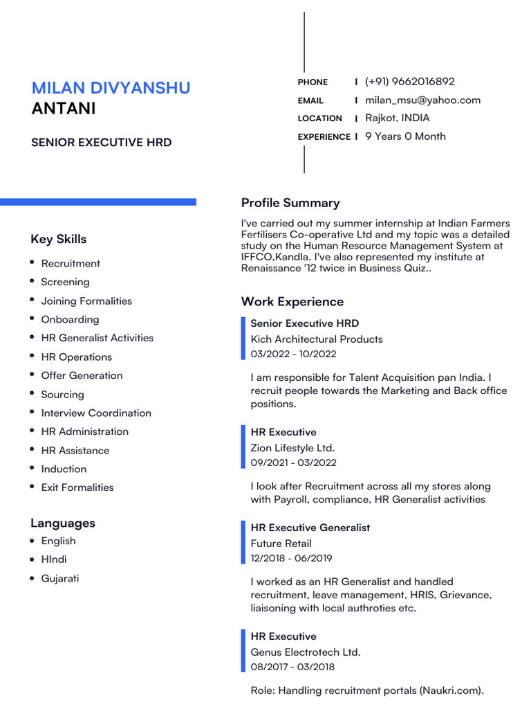 Naukri Milan Divyanshu Antani 1732512614014 Milan Divyanshu Antani | PDF | Human Resources ...
