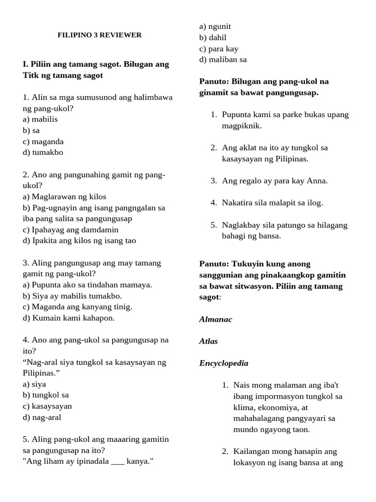 Filipino 3 Reviewer | PDF