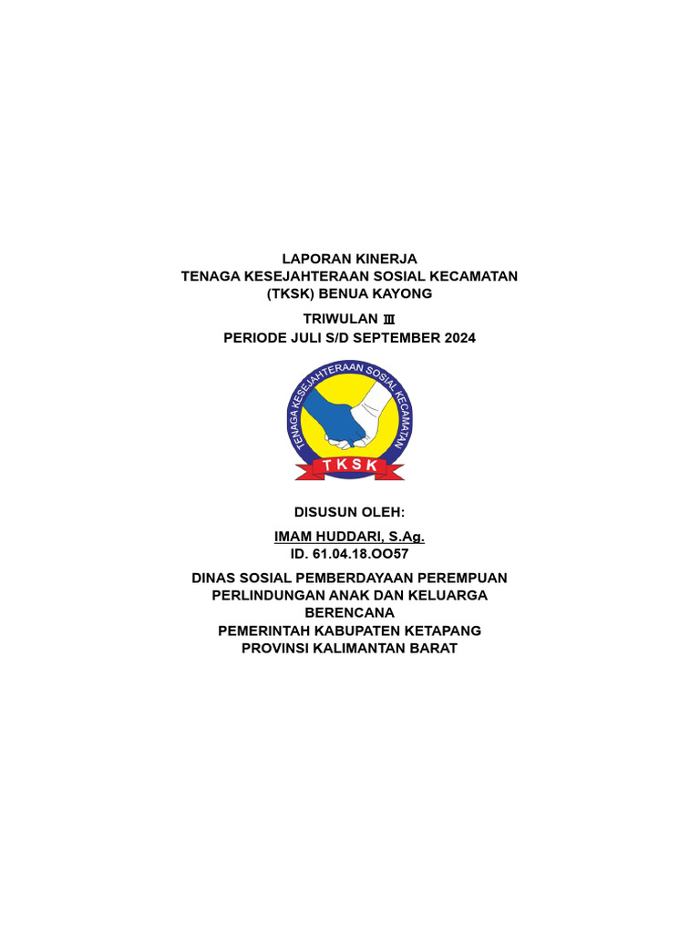 Laporan TKSK Benua Kayong | PDF