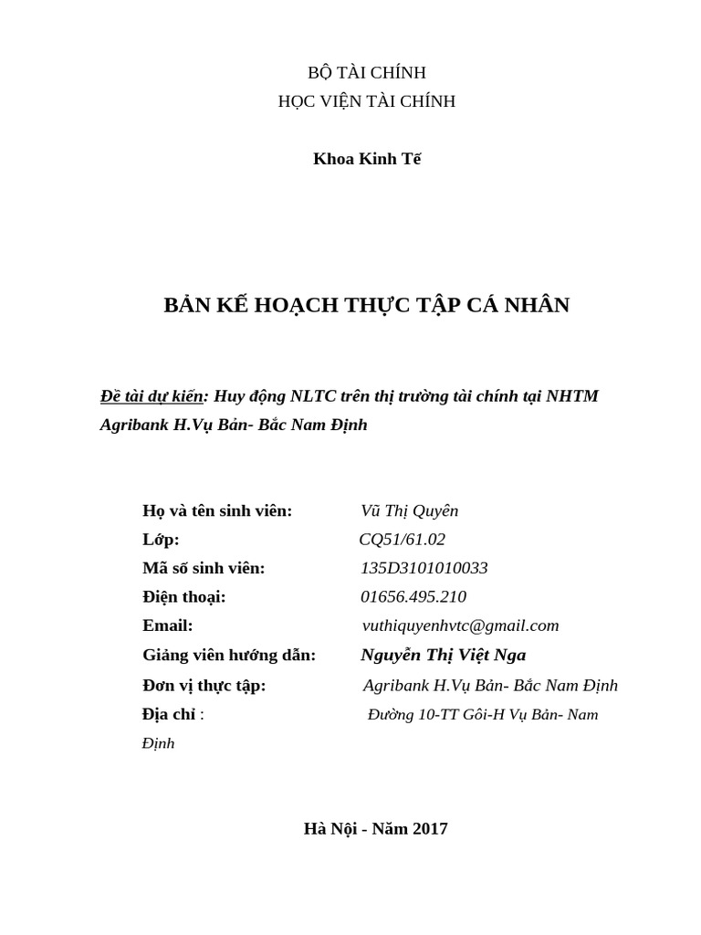 61 KHTT Huy động NLTC trên thị trường tài chính tại NHTM Agribank H.Vụ ...