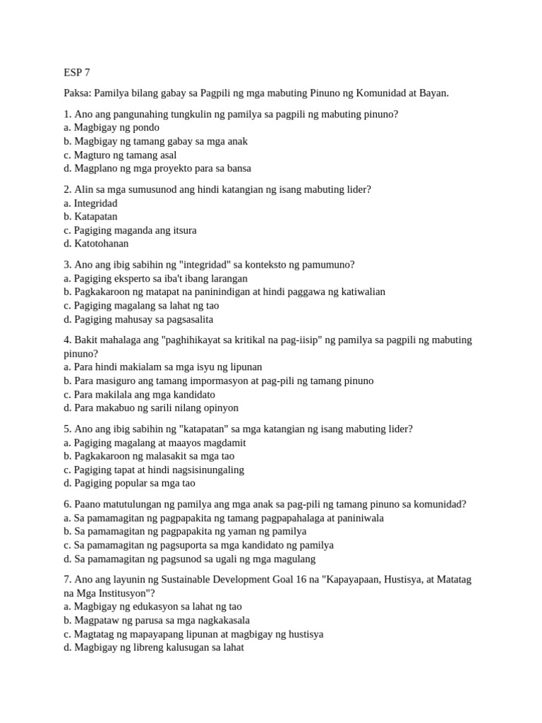 Summative in ESP | PDF