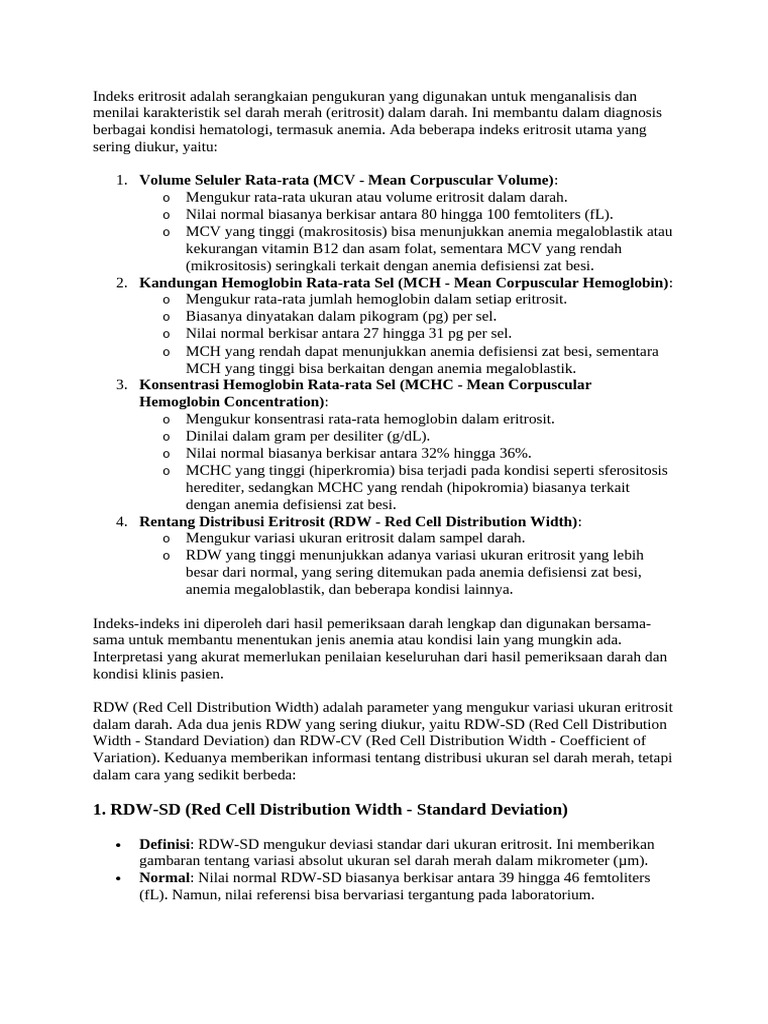 indeks eritrosit | PDF