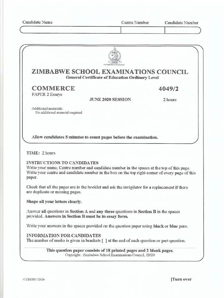 Commerce Paper 2 June 2020 | PDF